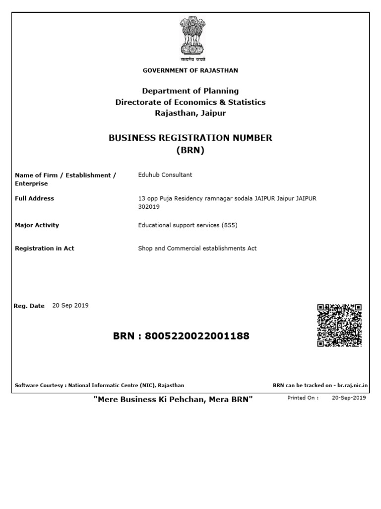 BRN certificate | PDF