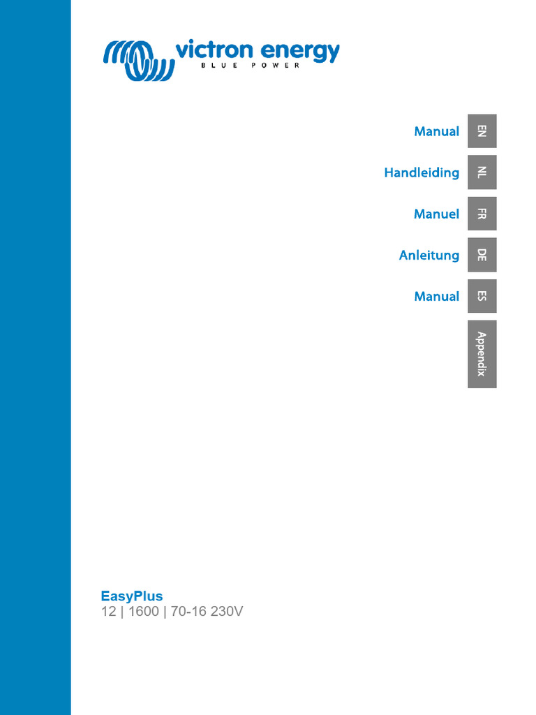 Manual Easyplus 1600 en NL FR de Es | PDF