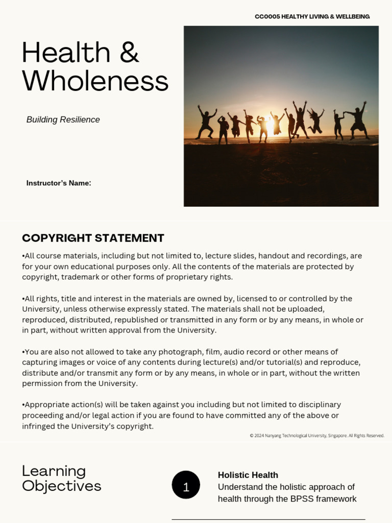 AY2425S1 Wk2 - 8 Wholeness - Student | PDF | Behavior | Self-Improvement