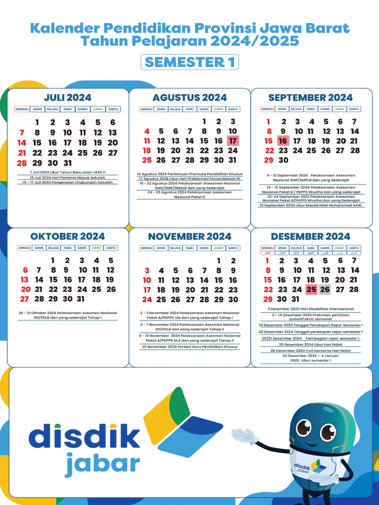 Kalender Pendidikan Disdik Jabar TP 2024 - 2025 | PDF