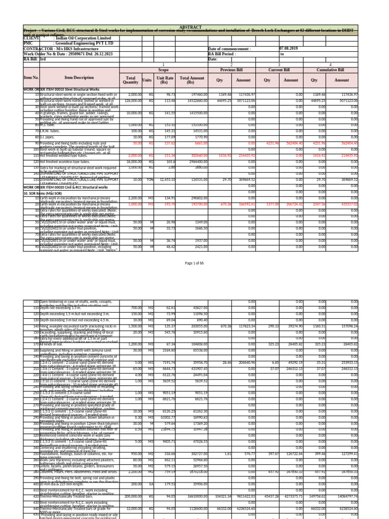 3rd RA Bill - CORRECTED000 | PDF