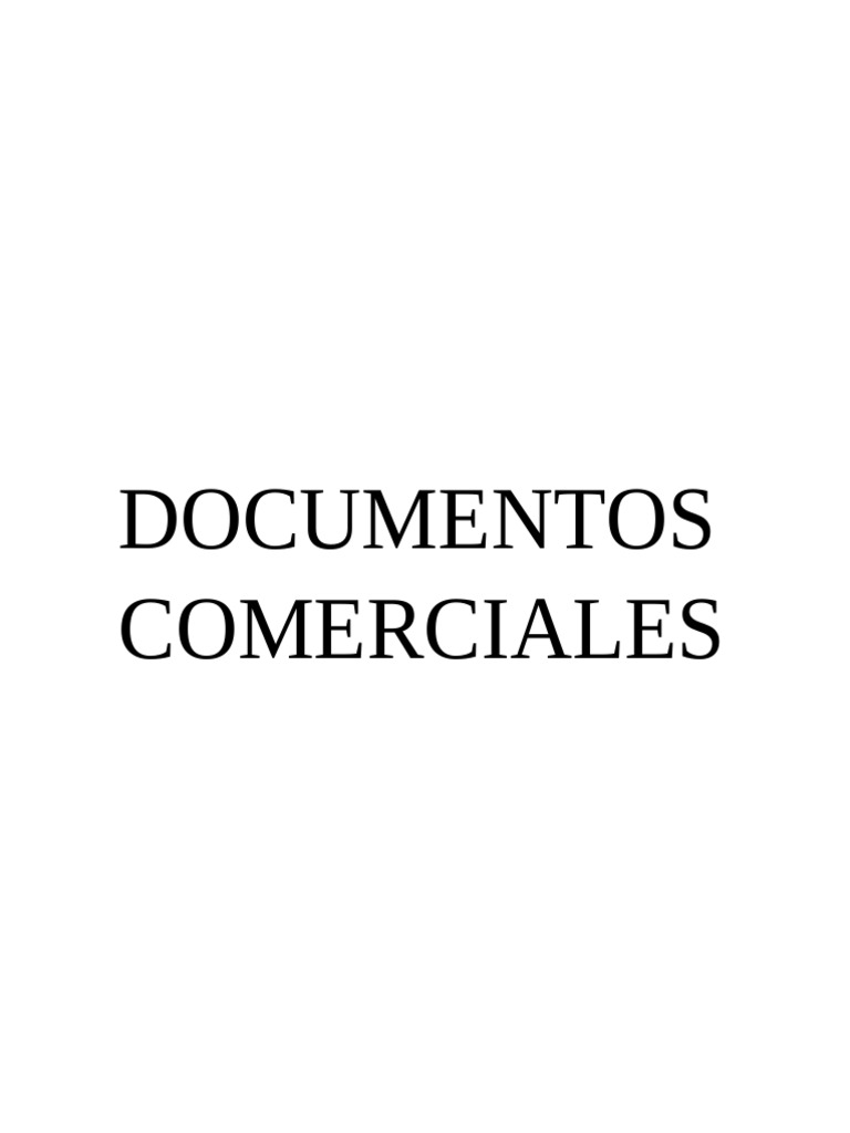 Documentos Comerciales | PDF