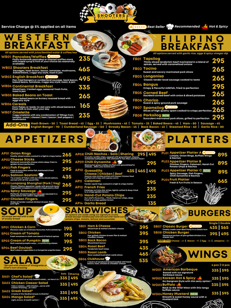 Shooters Menu | PDF