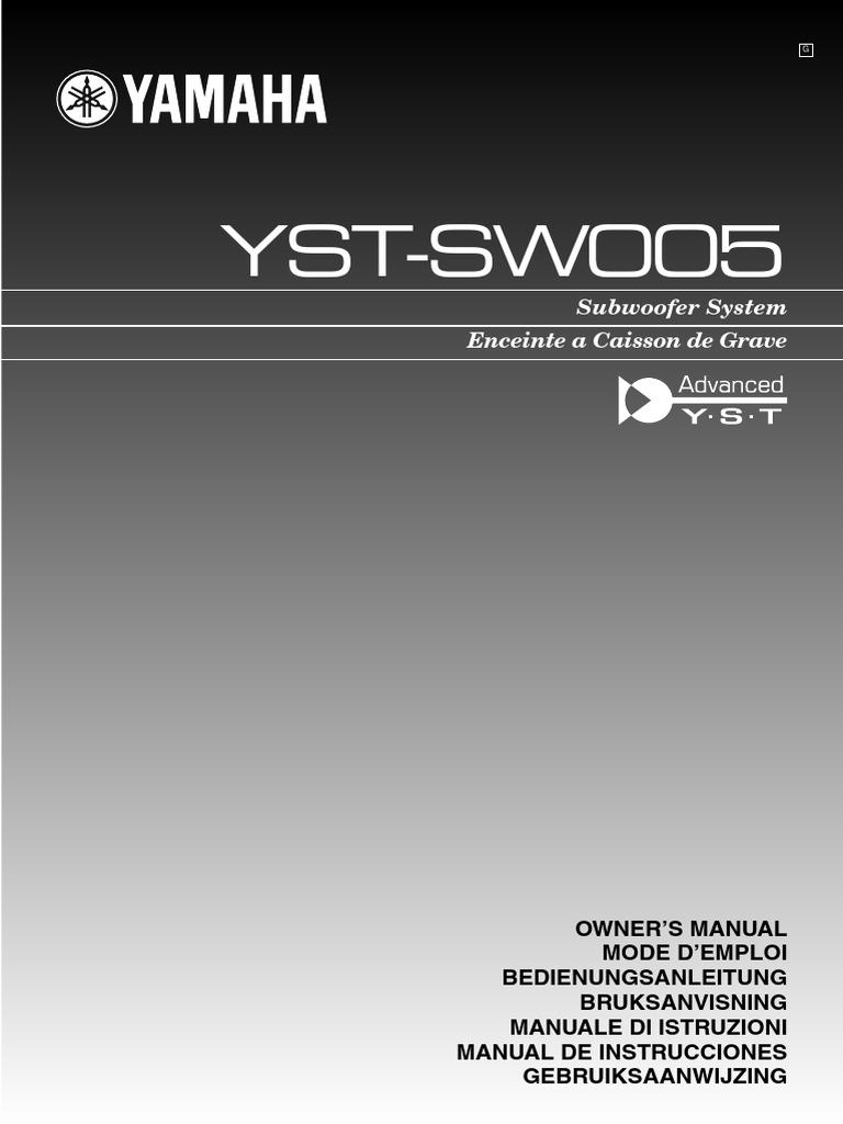 YST-SW005 Sub Woofer System | PDF