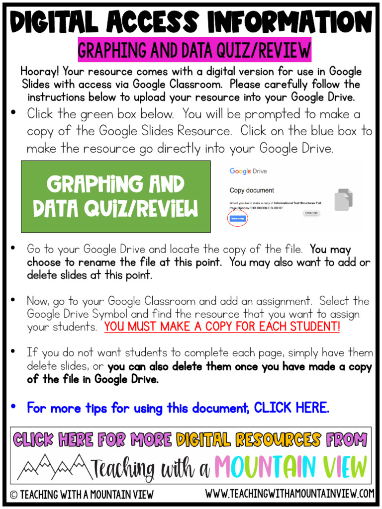 DIGITAL ACCESS Graphing and Data Quiz or Review | PDF