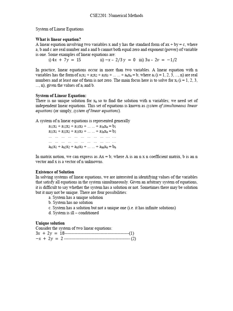 Elimination Methods V2 | PDF