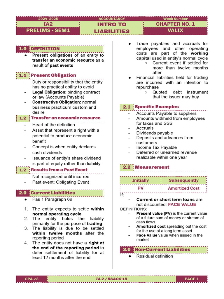 M1 - PL - IA2 - Liabilities | PDF