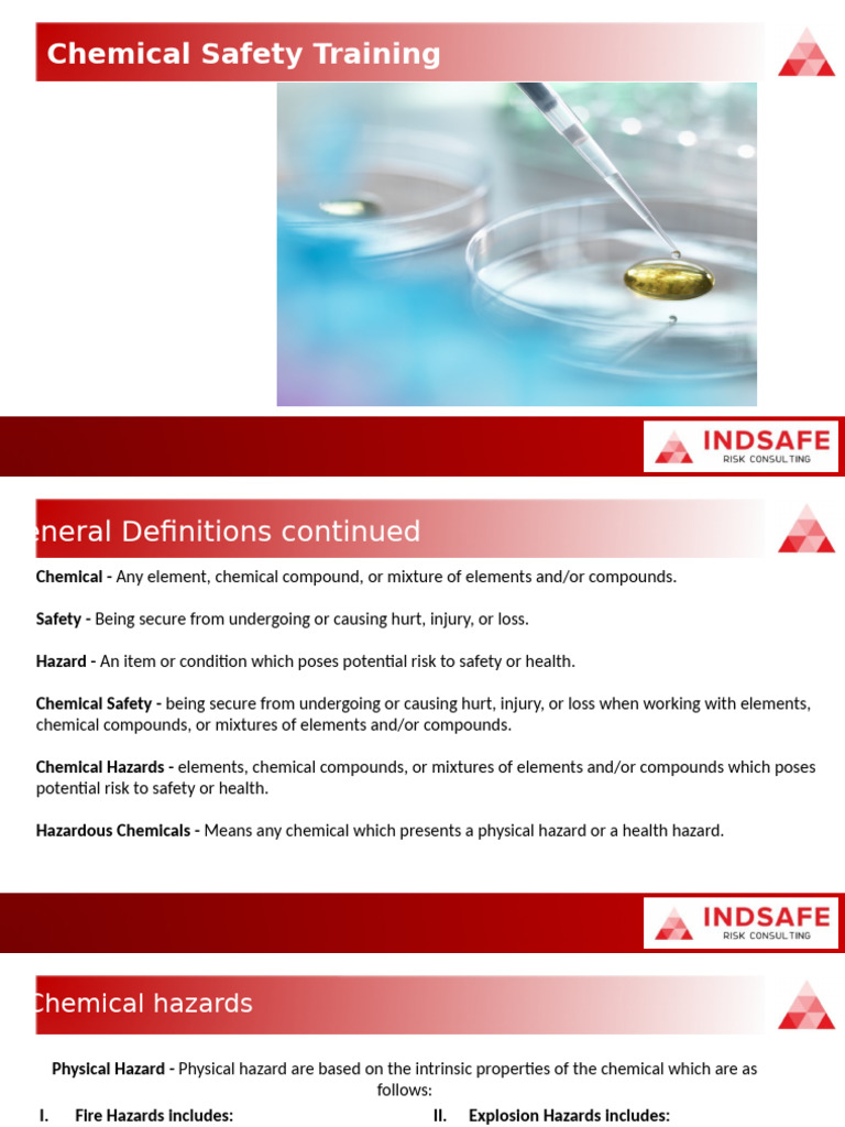 Chemical Safety PPT - InDSAFE | PDF
