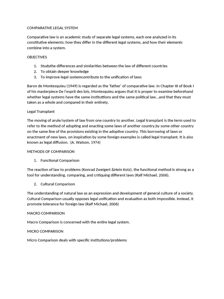 Comparative Legal System | PDF
