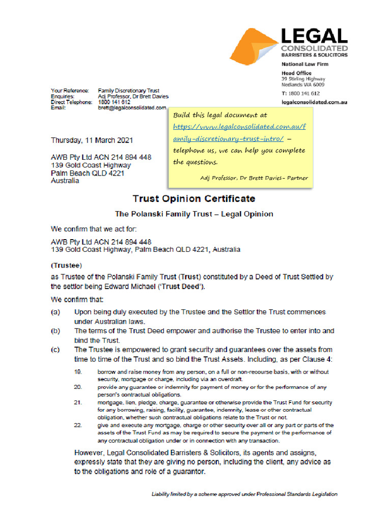 Family Trust Setup Guide & Benefits | PDF | Private Law | Law