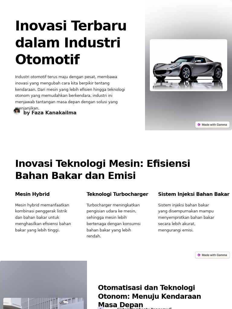Inovasi Terbaru Dalam Industri Otomotif | PDF