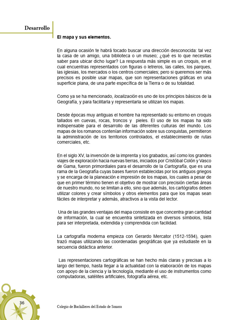 Cartografia Y Sus Elementos Del Mapa Pdf