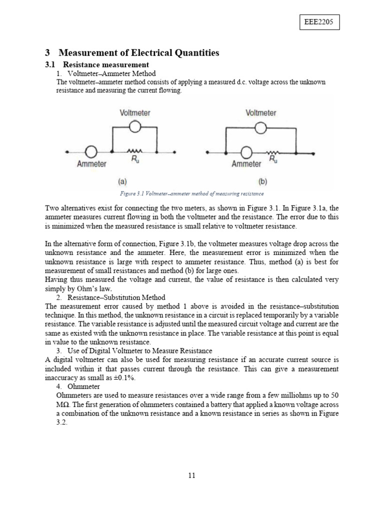 EEE2205 Measurement of Electrical Quantities | PDF