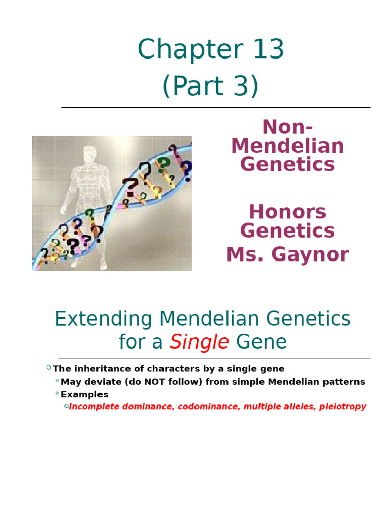 361109151 Non Mendelian Genetics | PDF