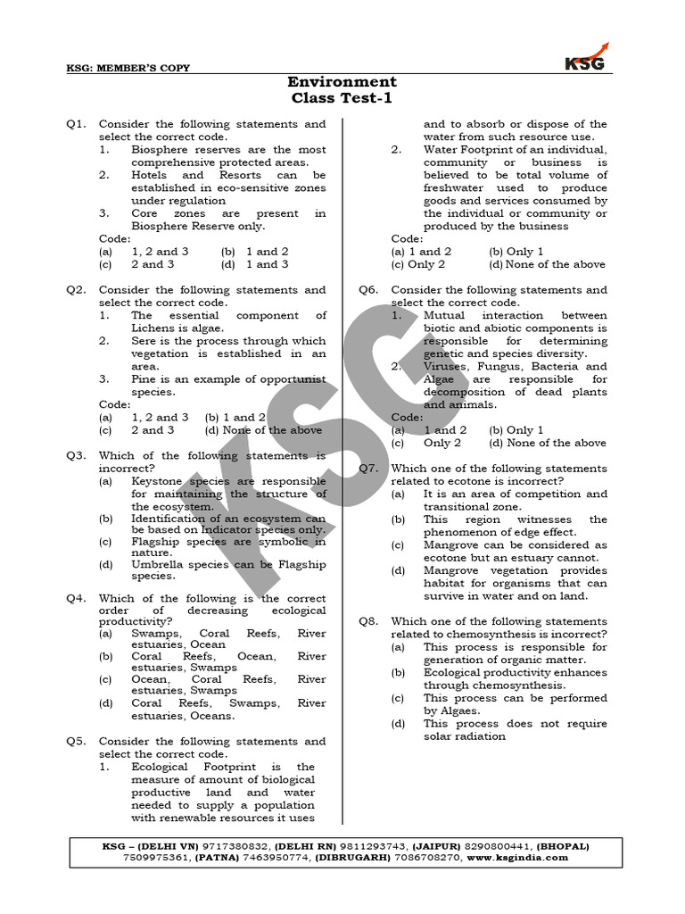 Class Test - 01 | PDF