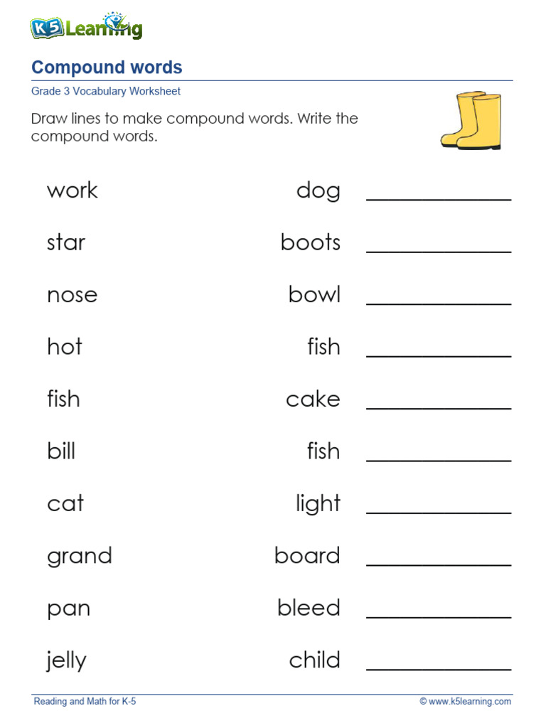 Grade 3 Compound Words Worksheet | PDF | Cooking, Food & Wine