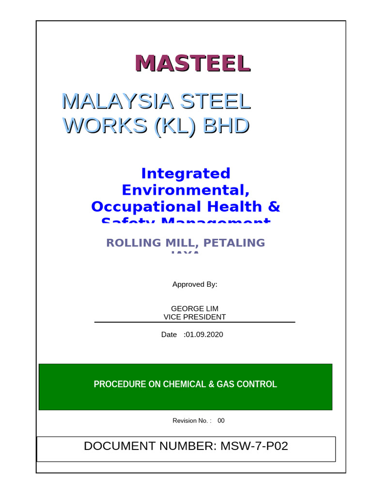 MSW-7-P02 - Chemical & Gas Control - DRAFT | PDF
