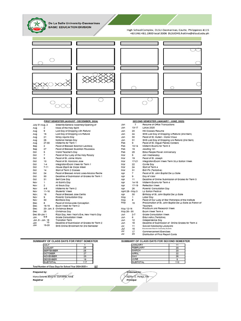 SHS School Calendar 2024 | PDF