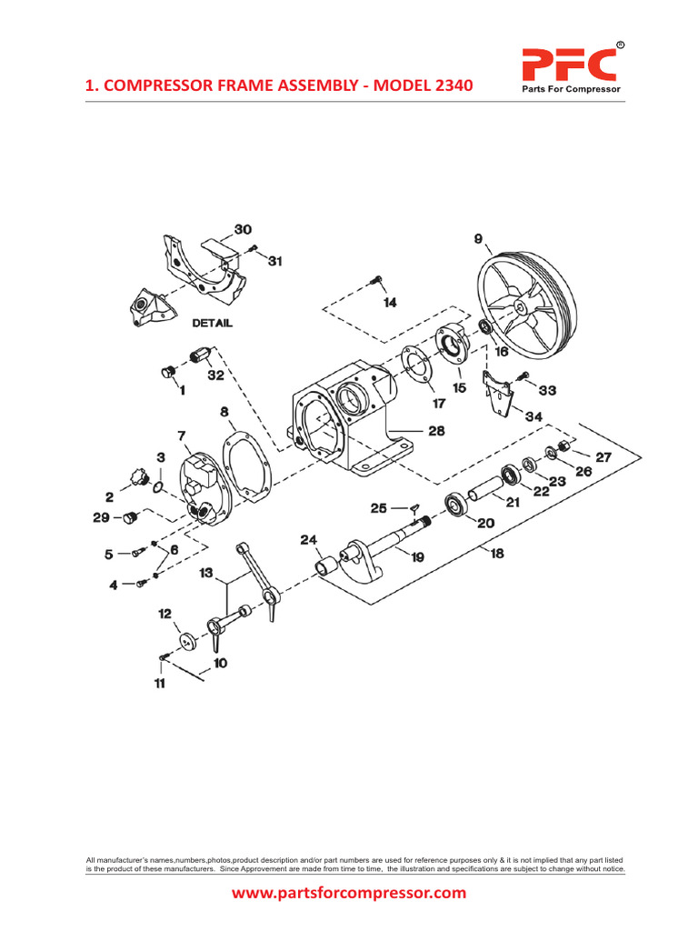 Compressor Frame Assembly-Model 2340 | PDF