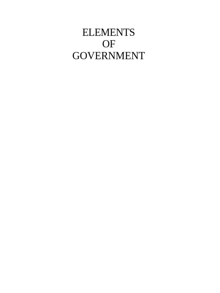 Elements of Government | PDF