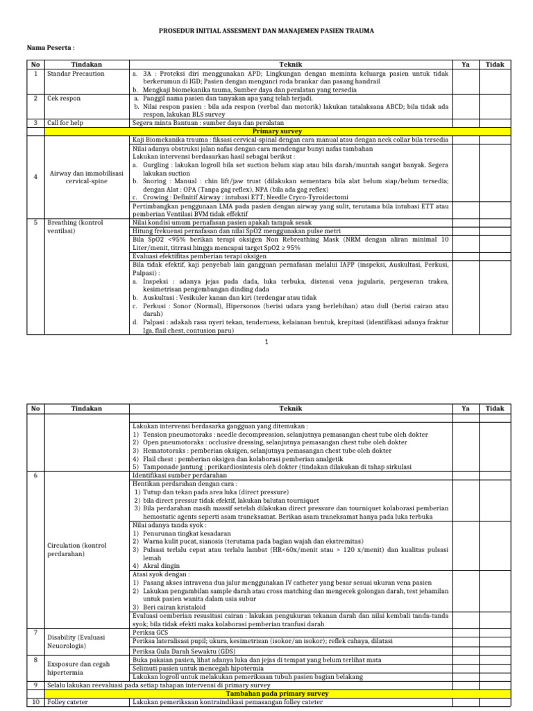 Initial Asessment | PDF