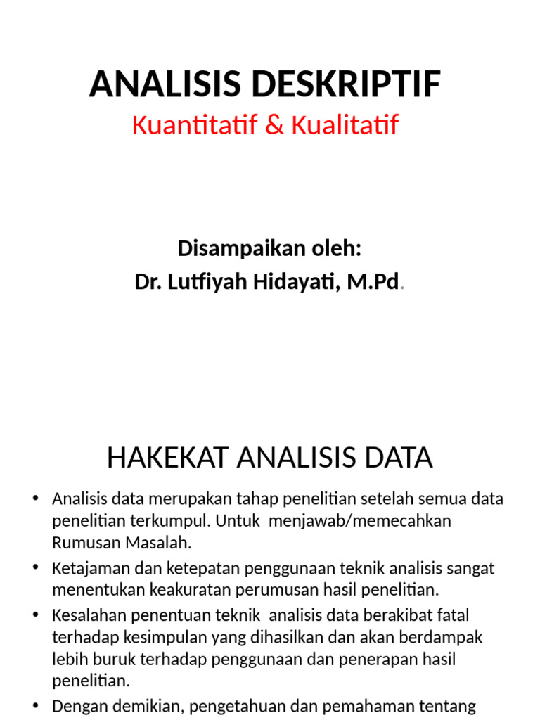 Analisis Deskriptif | PDF