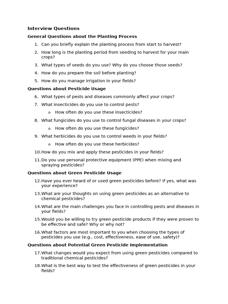 Farmers - Interview Questions | PDF