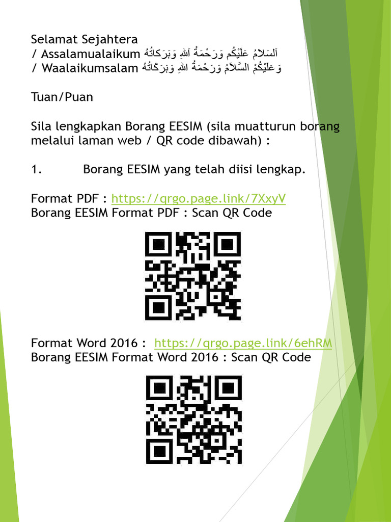 Panduan Lengkap Borang EESIM | PDF