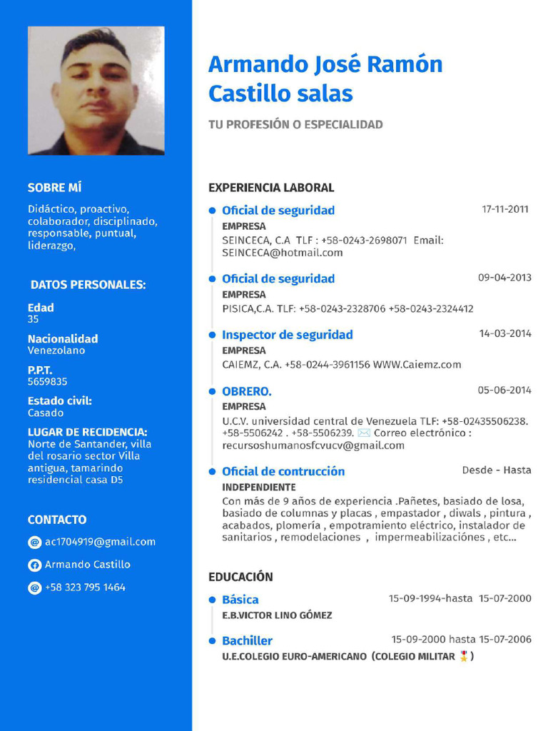 Currículum Armando Actual | PDF