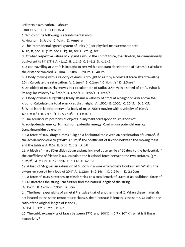 Share SS 1 Phy 3rd Term New - Docx. Docx' | PDF