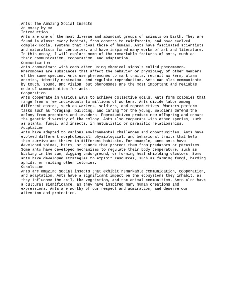 Ants The Amazing Social Insects | PDF