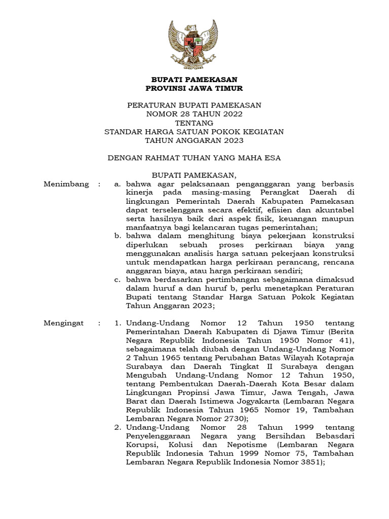 Perbup HSPK 2023 | PDF