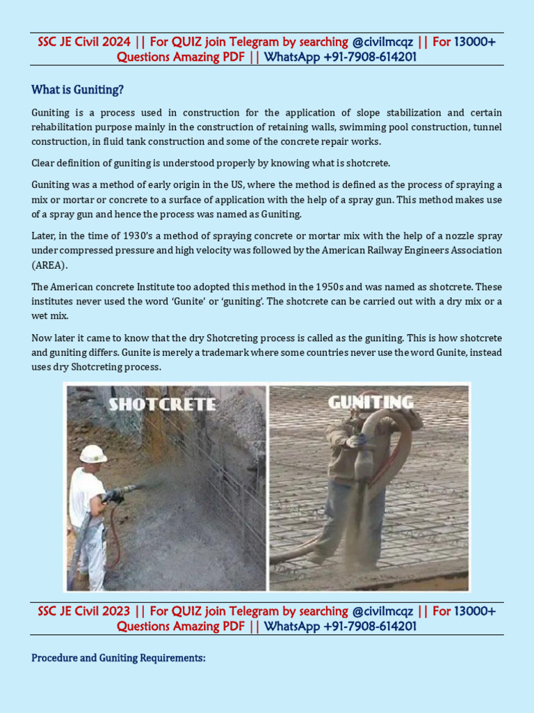 Guniting Work | PDF
