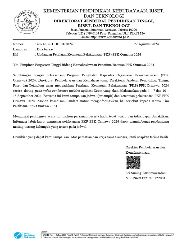 UND PKP PPK Ormawa 2024 - Peserta | PDF