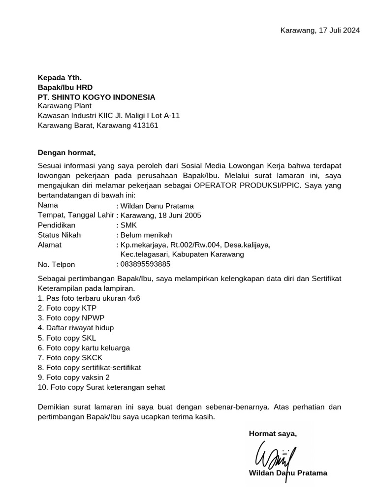 Pt. Shinto Kogyo Indonesia | PDF