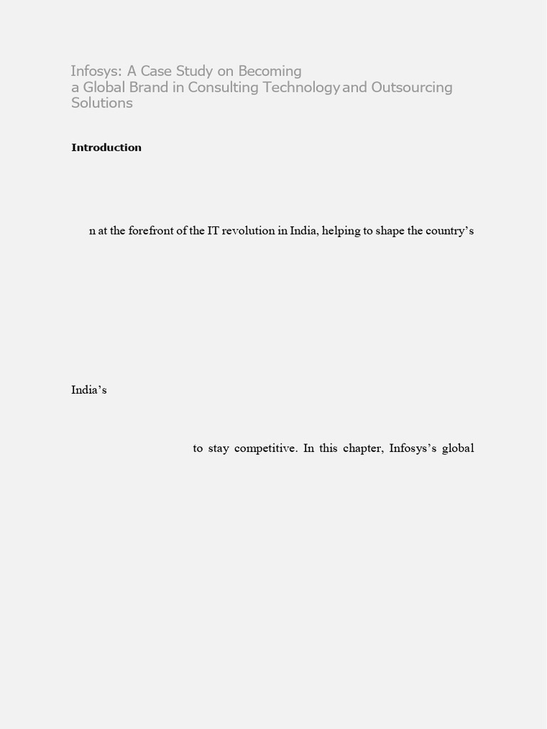 Infosys Case Study | PDF