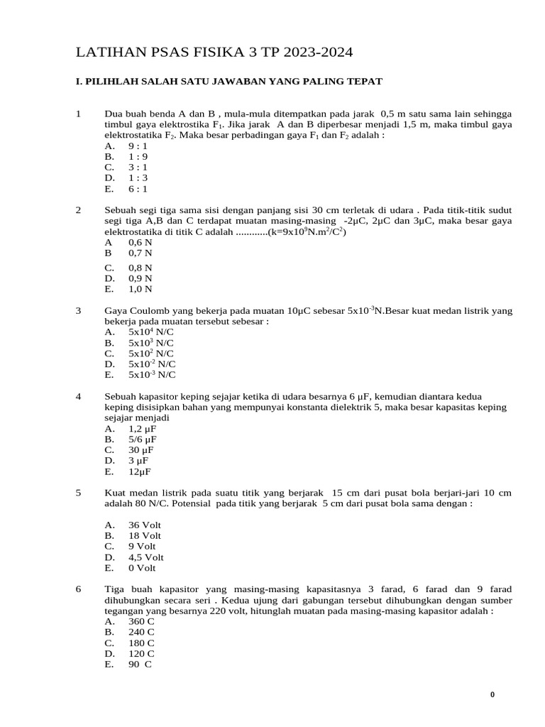 Sma 4 Psas Fisika 12 TP 2023-2024 Yes | PDF
