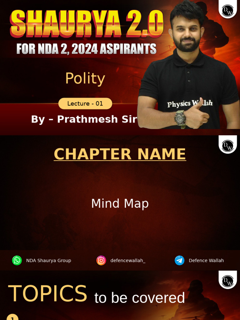 Lec 01 Mind Map Polity Shaurya 2 0 NDA 2024 Prathmesh Sir 02 07 | PDF