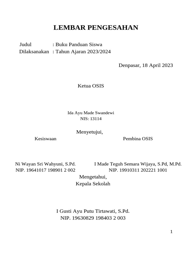 Buku Panduan OSIS | PDF