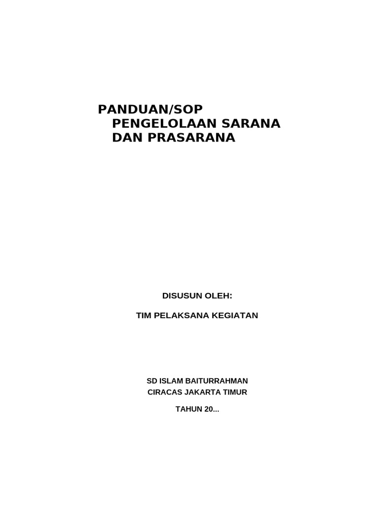 Laporan Sop Sarana & Prasarana | PDF