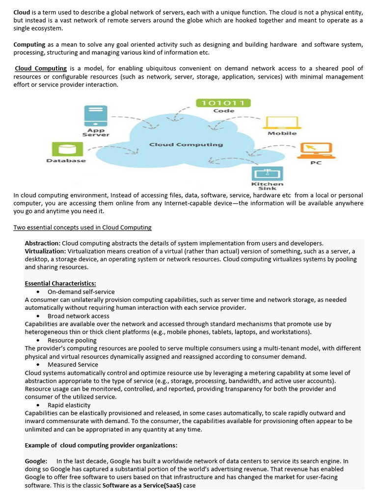 Cloud Note 1 | PDF