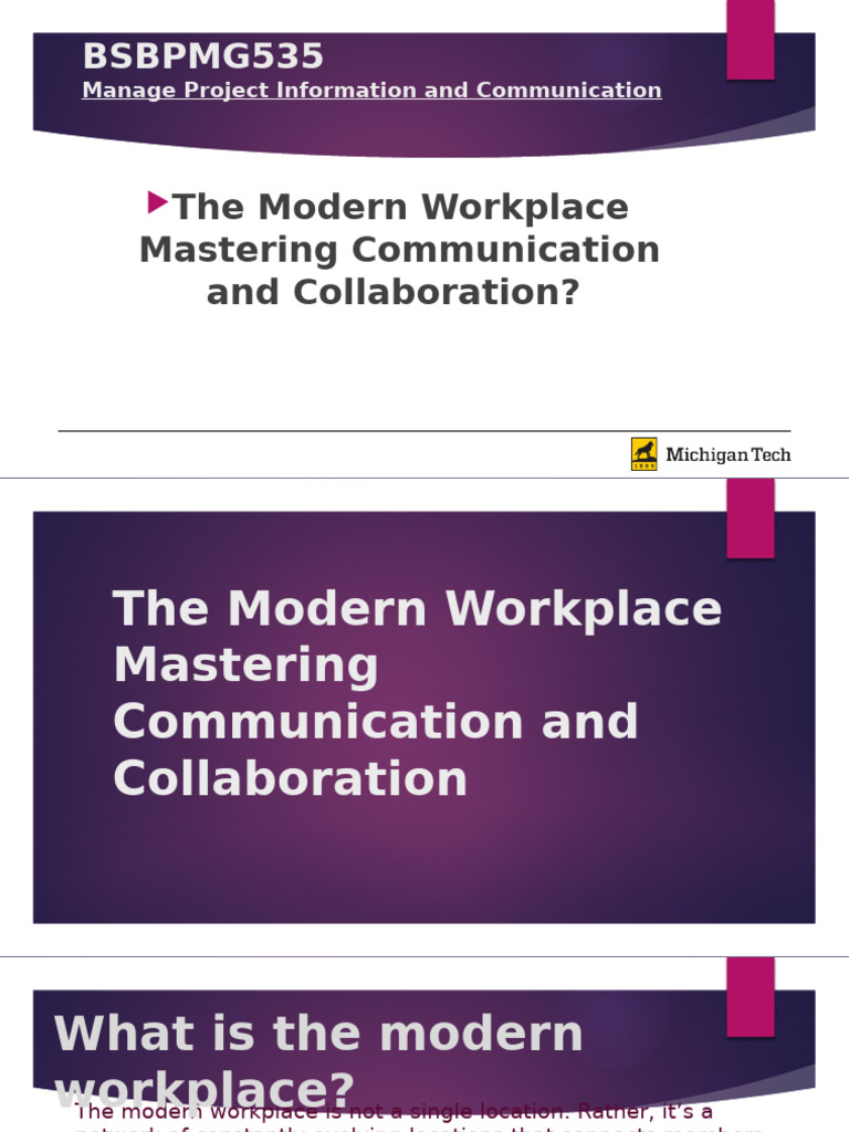 BSBPMG535 The Modern Workplace Mastering Communication and ...