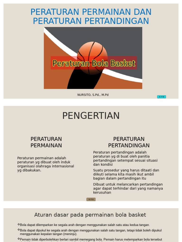 Bola Basket Peraturan Permainan Dan Peraturan Pertandingan | PDF