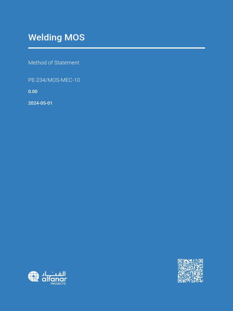PE-234 MOS-MEC-10 Welding MOS MOS - Alfanar PQMIS | PDF