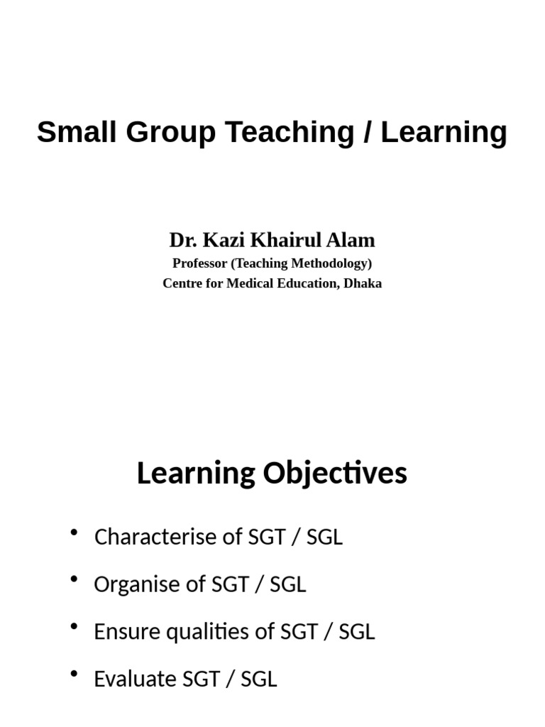 Small Group Teaching | PDF