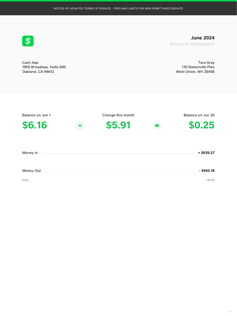 Cashapp Statement | PDF