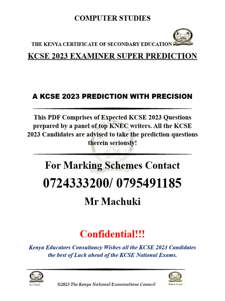 Comp Kcse 2023 Super Prediction - 1 | PDF