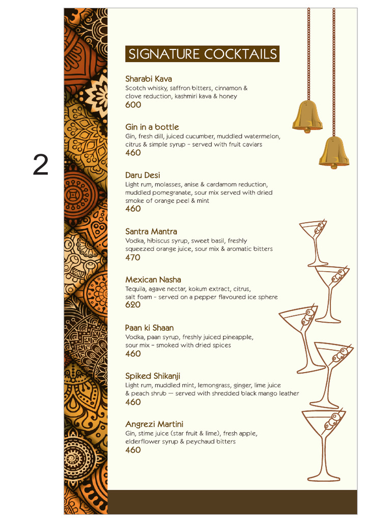 Tanatan Shivaji Park Bar Menu | PDF