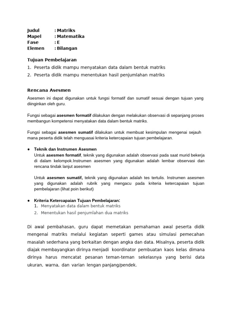 Assesment Matematika | PDF