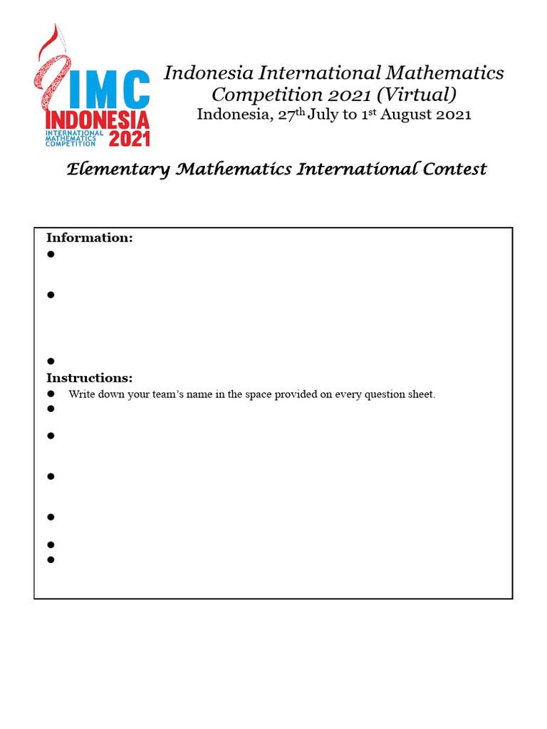 IIMC-2021 Keystage-2 Team.x17381 | PDF | Numbers | Teaching Methods & Materials